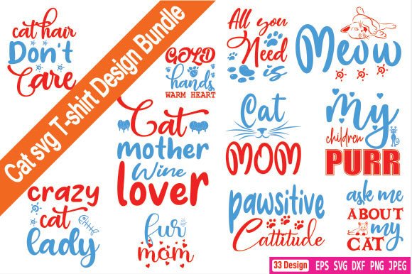 Cat Svg And T Shirt Design Bundle Graphic By Bidhan Graphics · Creative